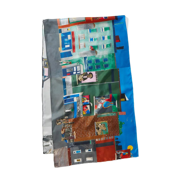 Romare Bearden The Block Oblong Silk Scarf - STUDIO STORE